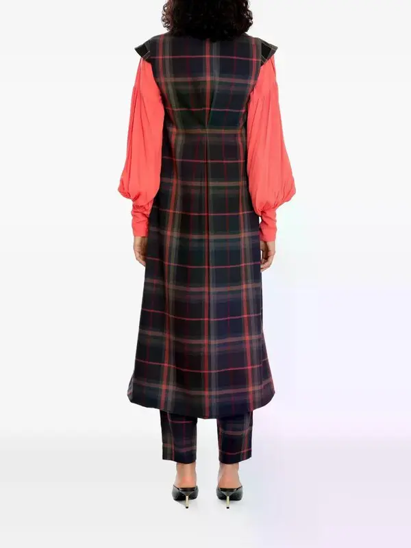 OLYMPIAH Plaid Double-breasted Coat
