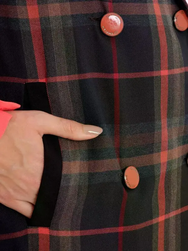 OLYMPIAH Plaid Double-breasted Coat