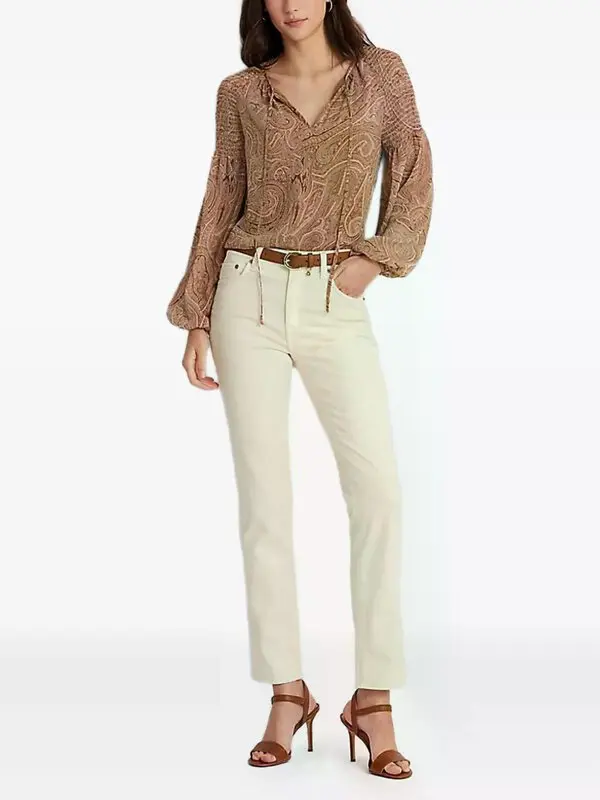 Ralph Lauren Printed Balloon-sleeve Blouse