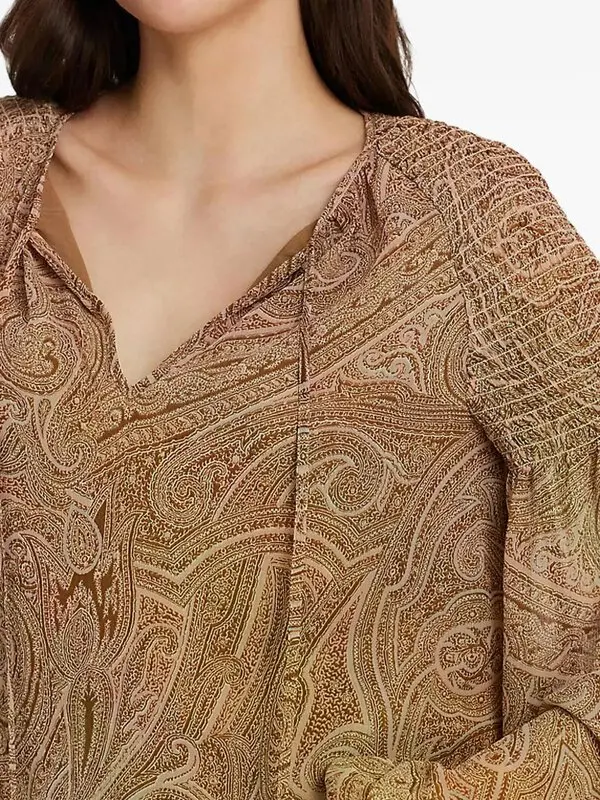 Ralph Lauren Printed Balloon-sleeve Blouse
