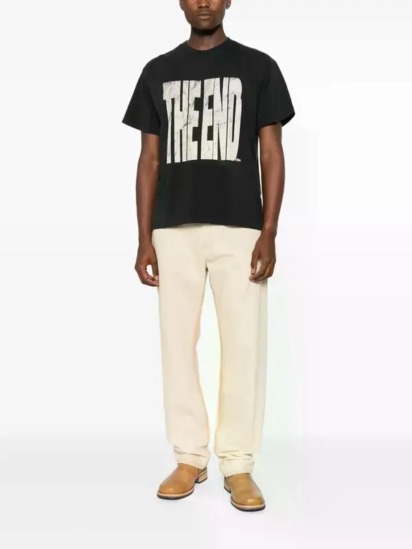 7 For All Mankind Cotton Straight Leg Jeans - Neutrals