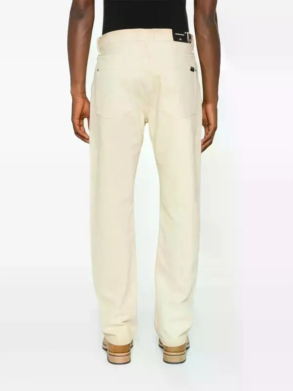 7 For All Mankind Cotton Straight Leg Jeans - Neutrals