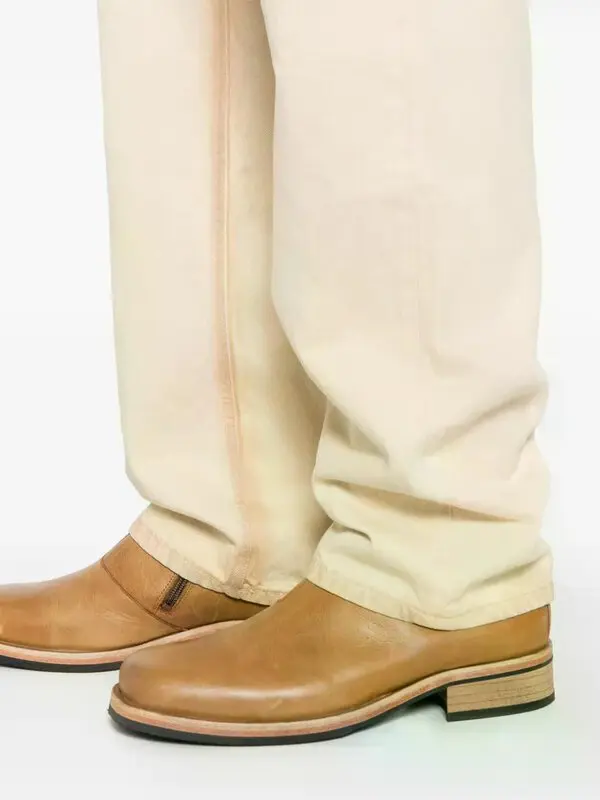 7 For All Mankind Cotton Straight Leg Jeans - Neutrals