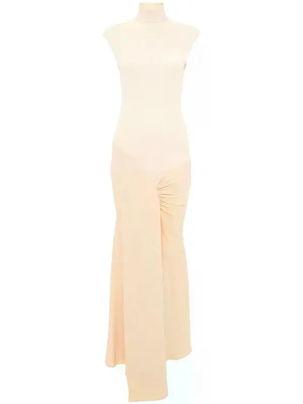 Victoria Beckham Knitted-panel Cap-sleeve Maxi Dress