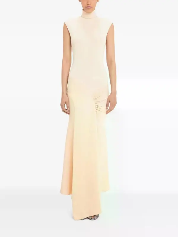 Victoria Beckham Knitted-panel Cap-sleeve Maxi Dress