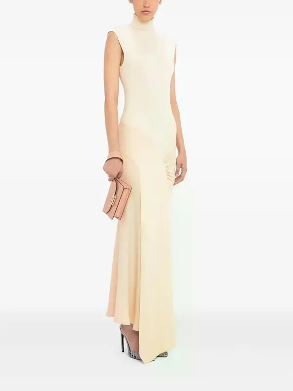 Victoria Beckham Knitted-panel Cap-sleeve Maxi Dress