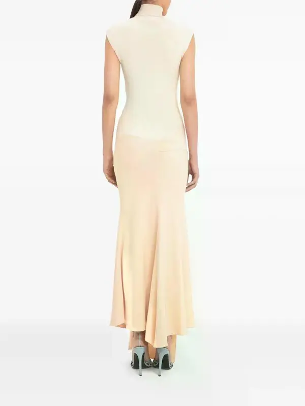 Victoria Beckham Knitted-panel Cap-sleeve Maxi Dress