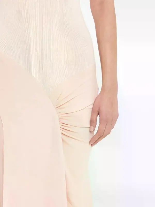 Victoria Beckham Knitted-panel Cap-sleeve Maxi Dress