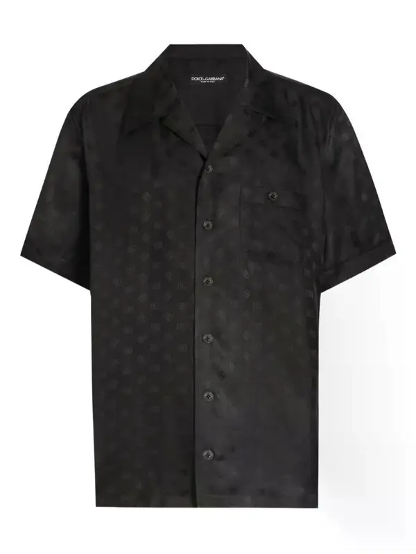 Dolce & Gabbana Logo-print Hawaii Shirt - Black