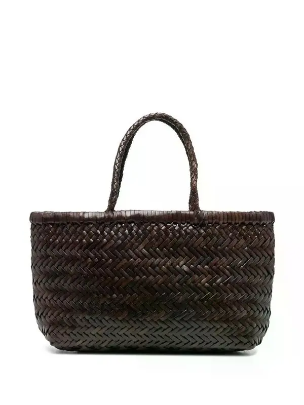 Dragon Diffusion Interwoven Leather Tote - Brown