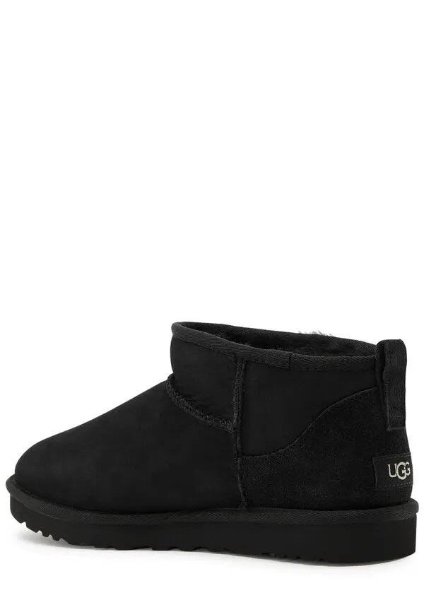 UGG Ultra Mini Suede Ankle Boots - Black