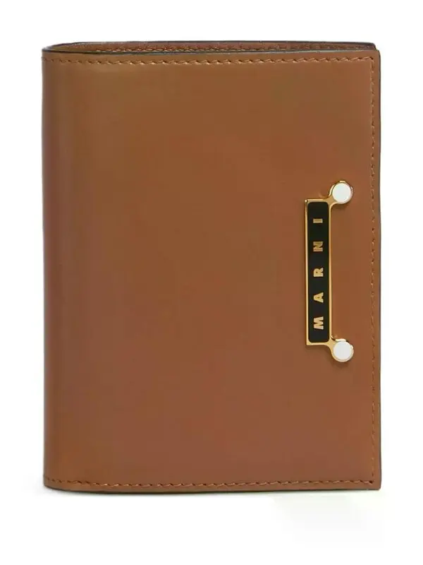 Marni Folded Leather Wallet - Brown
