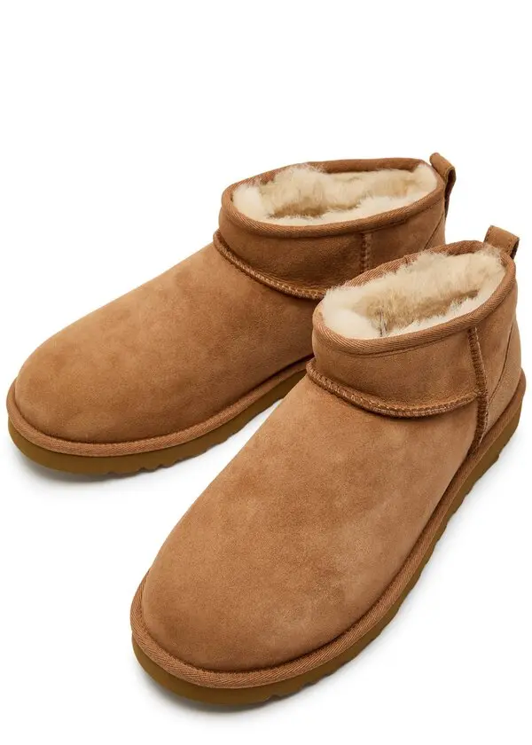 UGG Classic Ultra Mini Suede Ankle Boots - Brown