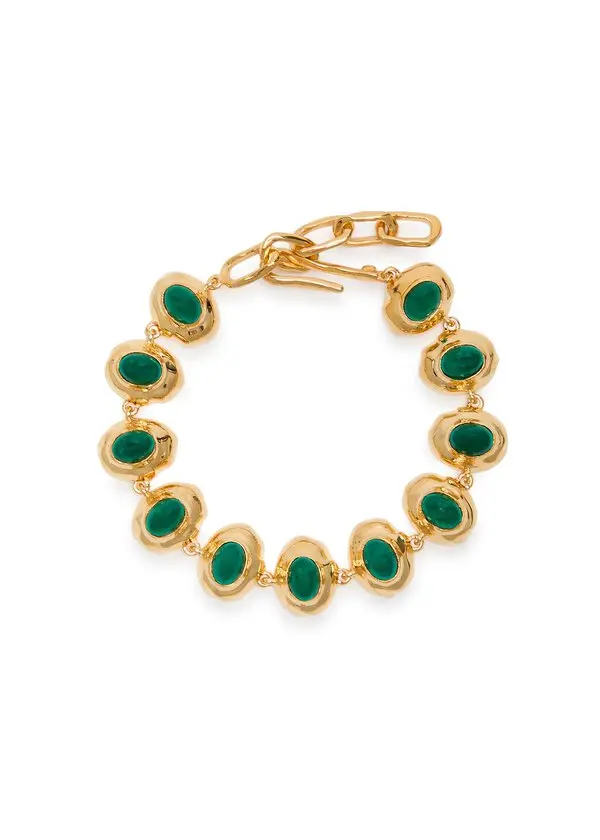 Joanna Laura Constantine Oval Cabochon 18kt -plated Bracelet - Gold