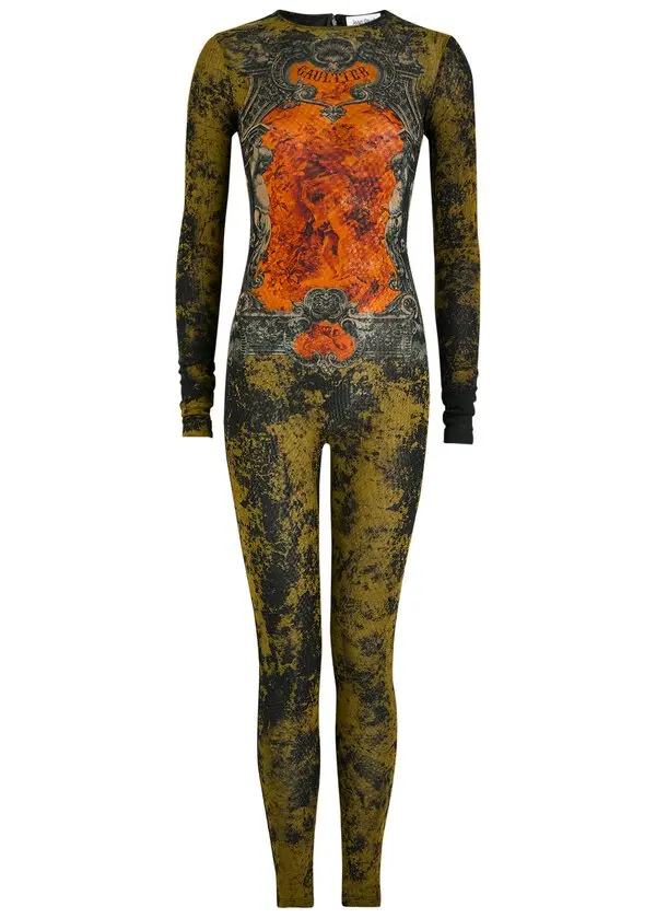 Jean Paul Gaultier Printed Mesh Catsuit - Multicoloured