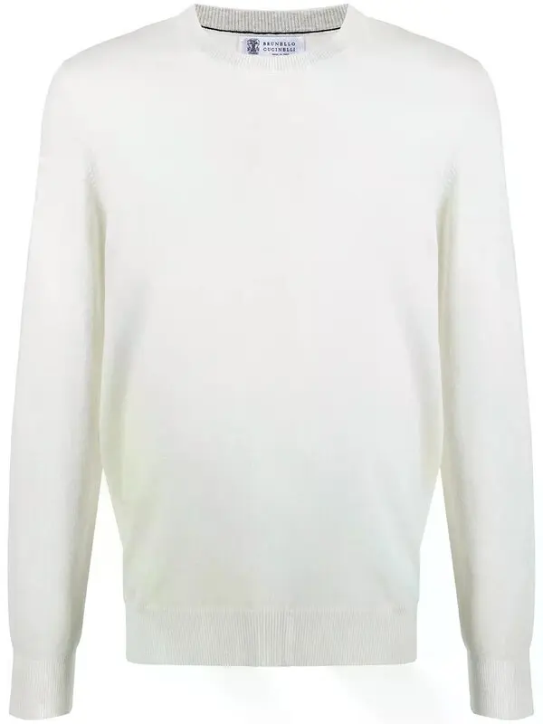 Brunello Cucinelli Crew Neck Sweater - White