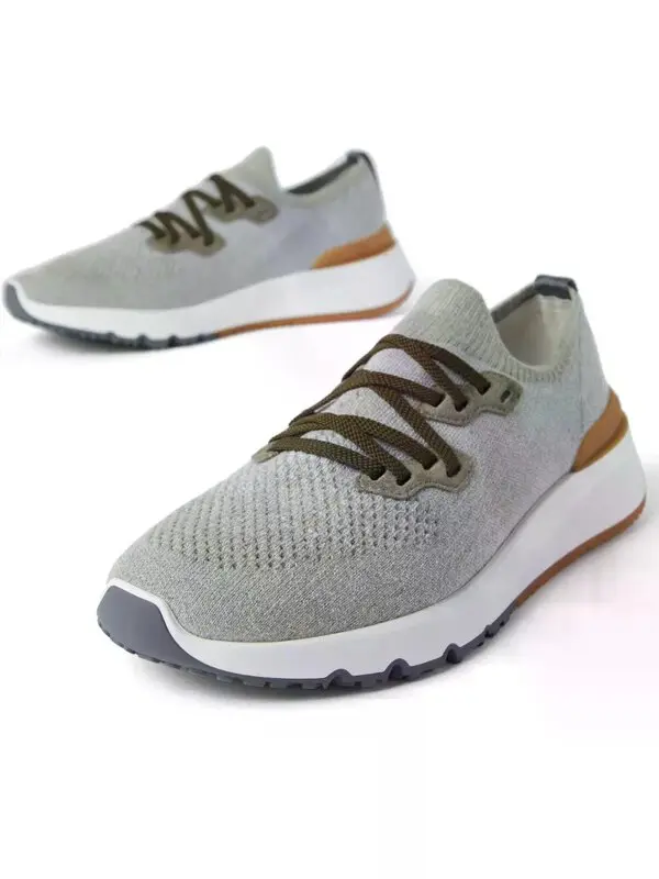 Brunello Cucinelli Logo-print Cotton-blend Sneakers