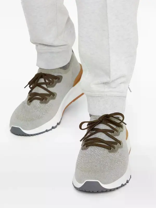 Brunello Cucinelli Logo-print Cotton-blend Sneakers