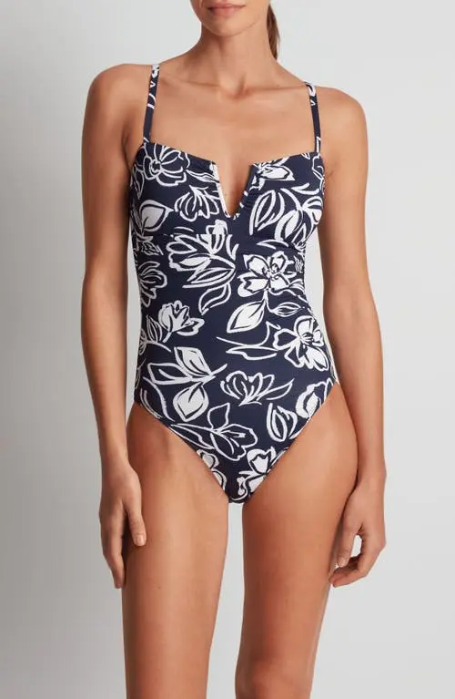 Ralph Lauren V-wire One-piece Swimsuit - Blue Multi