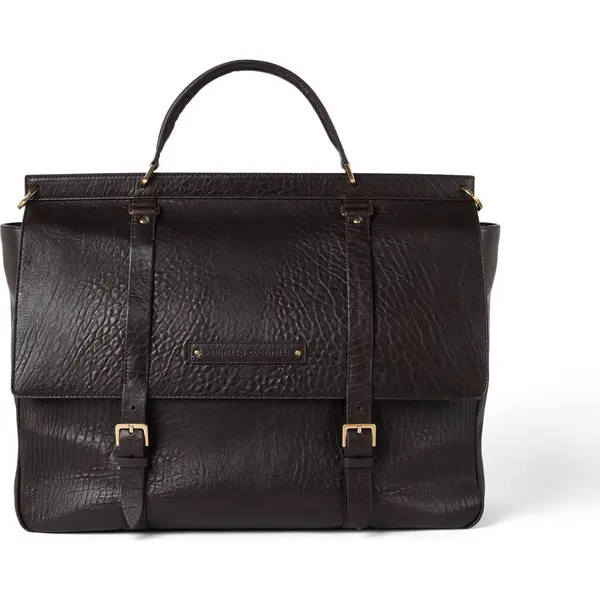 Brunello Cucinelli Textured Grain Leather Briefcase - Brown