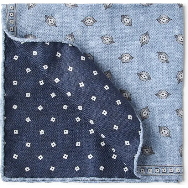 Brunello Cucinelli Pocket Square With Pattern - Denim