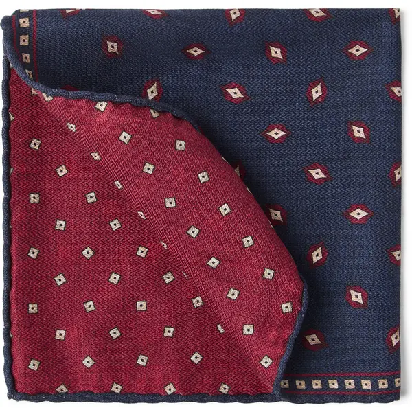 Brunello Cucinelli Pocket Square With Pattern - Navy Blue