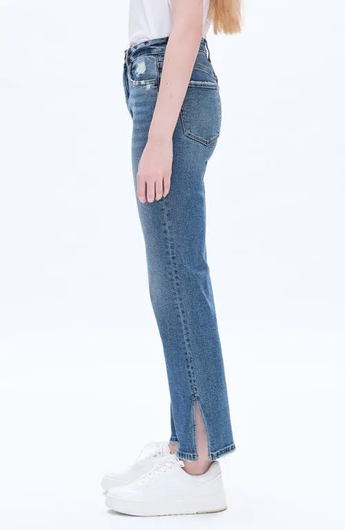 BAYEAS Split Hem Straight-leg Jeans