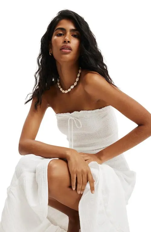 Cotton On Jet Set Tube Maxi Dress In White - 30% Off | Editorialist