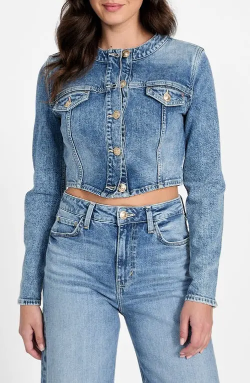 Guess Gemma Crop Denim Jacket - Sunset Bliss