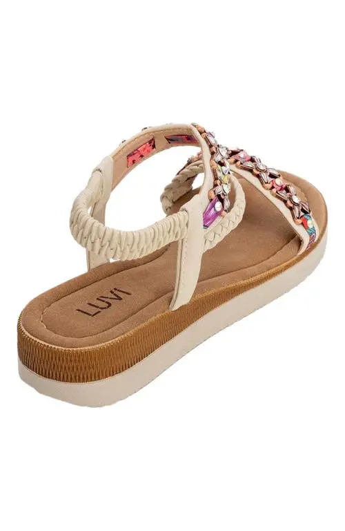 PROLOGUE SHOES Yuan Braided Strap Sandals - Beige Faux Leather