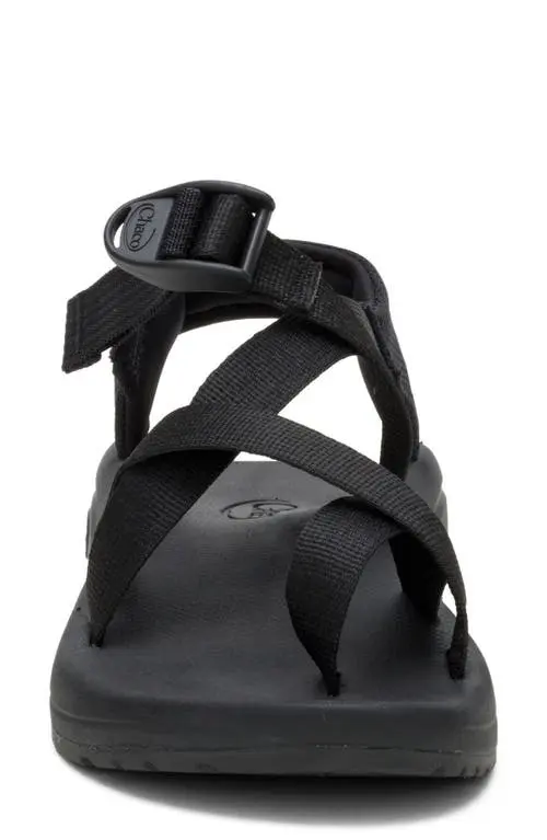 CHACO Cushz Toe Loop Sandal - Black