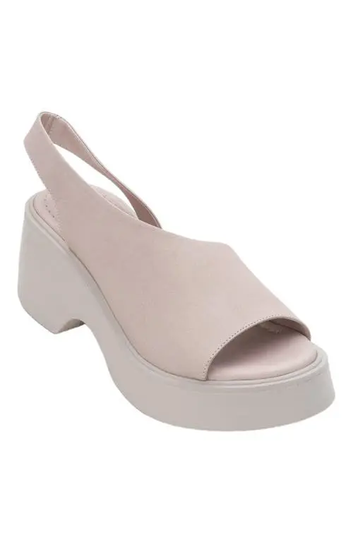 FOREVER & ALWAYS SHOES Roy Leather Wedge Sandal - Light Pink Leather