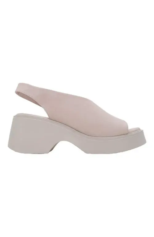 FOREVER & ALWAYS SHOES Roy Leather Wedge Sandal - Light Pink Leather