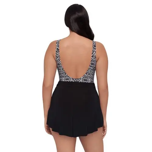 TRIMSHAPER Rebecca Surplice Swim Romper - Balinese Block