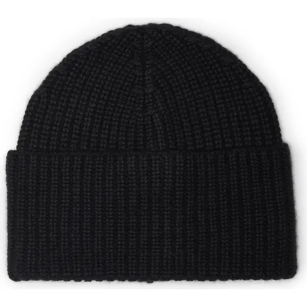 Brunello Cucinelli Cashmere Rib Knit Beanie - Black