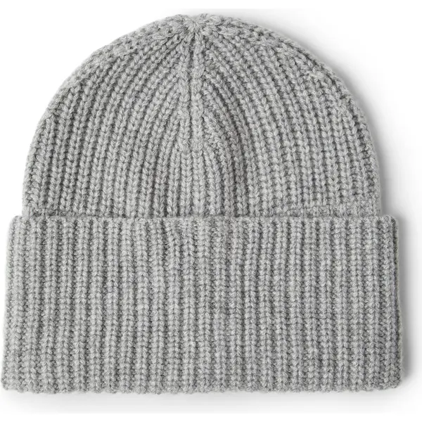 Brunello Cucinelli Cashmere Rib Knit Beanie - Light Grey