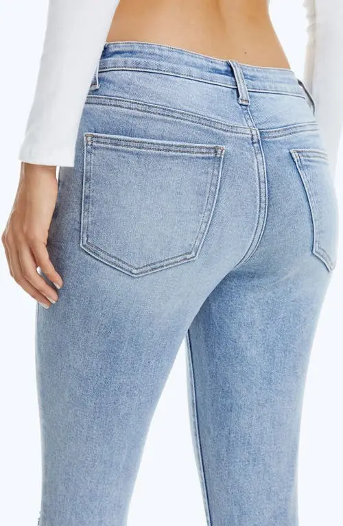 BAYEAS High-waist Cuffed Ankle Skinny Jeans - Light Blue