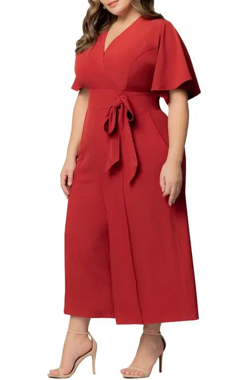 KIYONNA Evelyn Wide Leg Crop Jumpsuit - Paprika