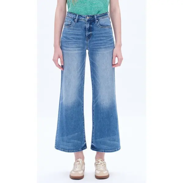 BAYEAS High-rise Wide-leg Ankle Jeans