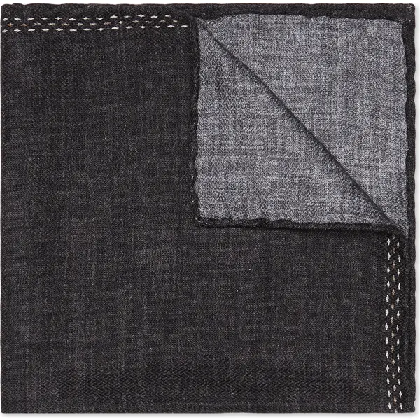 Brunello Cucinelli Silk Pocket Square - Anthracite