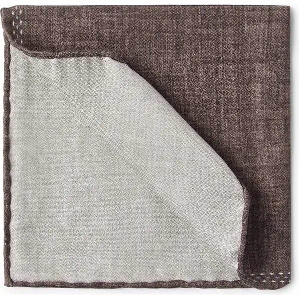 Brunello Cucinelli Silk Pocket Square - Brown