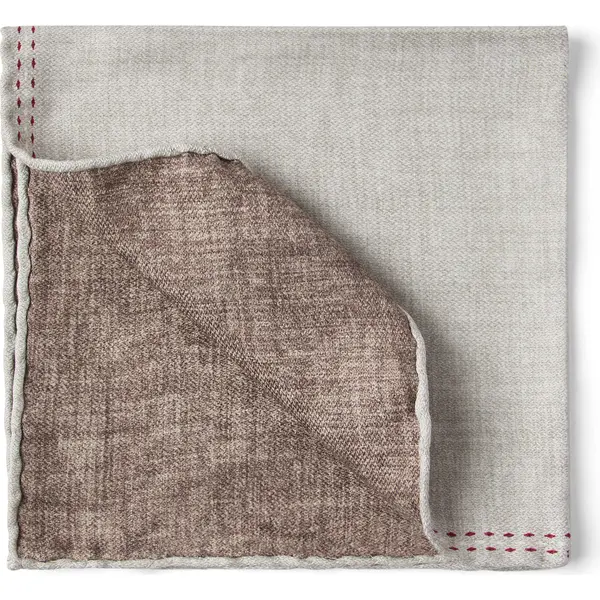 Brunello Cucinelli Silk Pocket Square - Salt