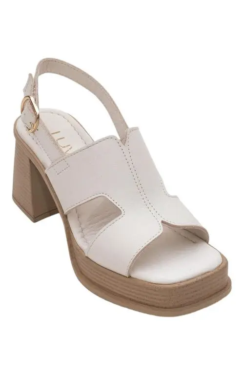 FOREVER & ALWAYS SHOES Zennia Leather Platform Sandal - White Leather
