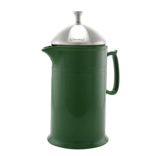 CHANTAL 28 Ounce Ceramic French Press With Stainless Plunger - Forest Green
