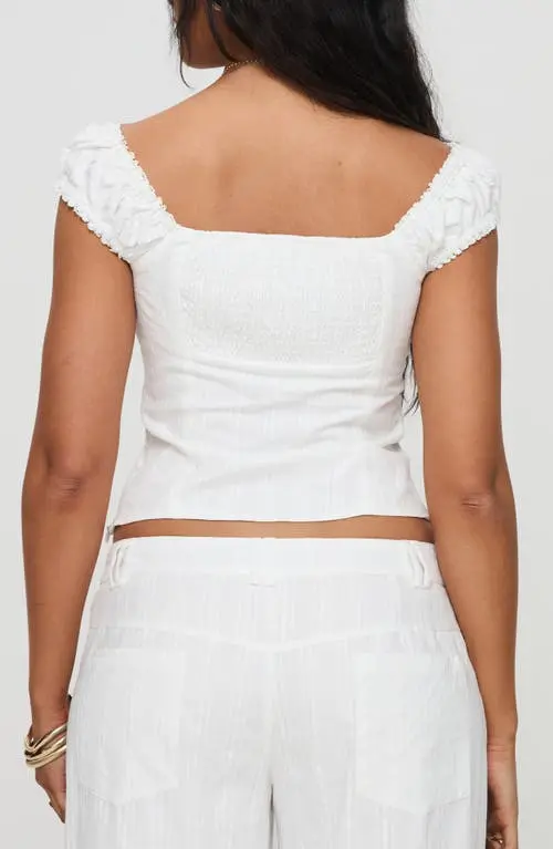 Princess Polly Fyrie Lace Trim Recycled Cotton Crop Top