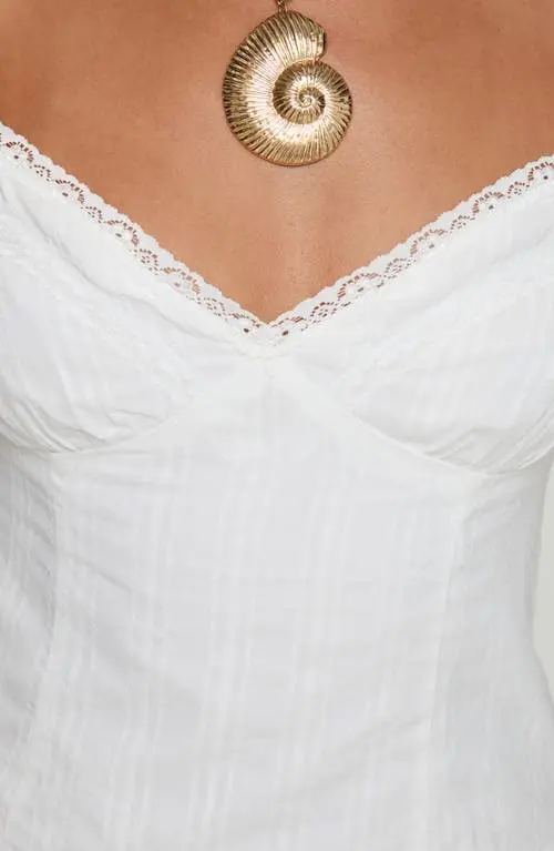Princess Polly Fyrie Lace Trim Recycled Cotton Crop Top