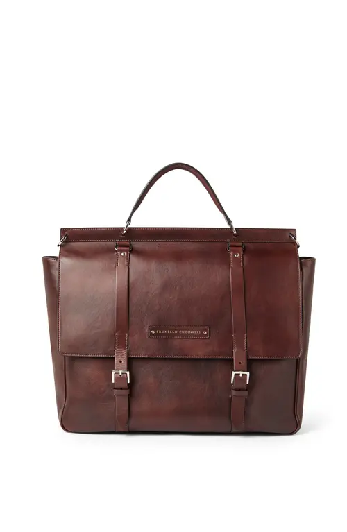 Brunello Cucinelli Calfskin Briefcase - Burgundy