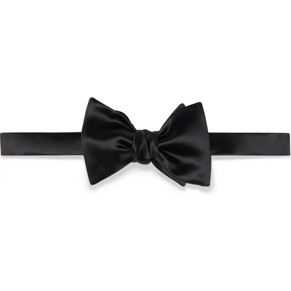 Brunello Cucinelli Satin Bow Tie - Black