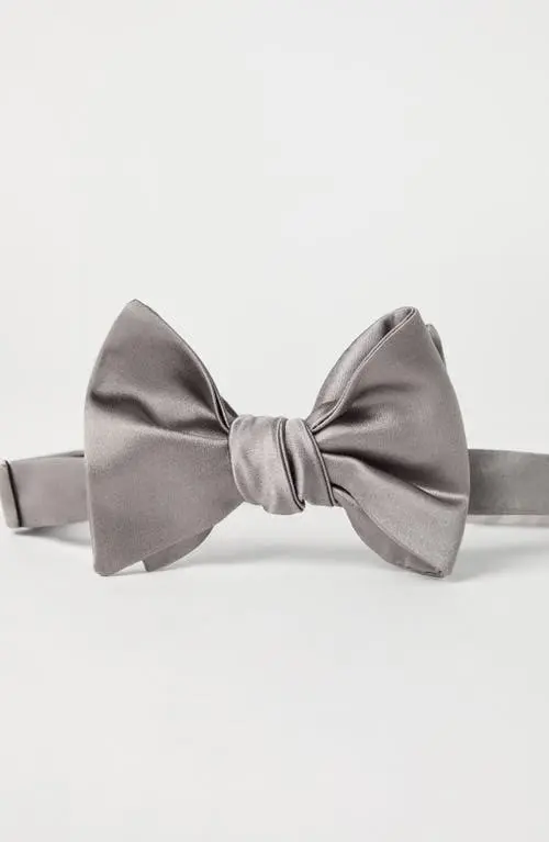 Brunello Cucinelli Satin Bow Tie - Grey