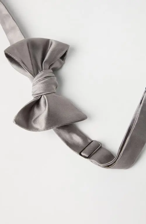 Brunello Cucinelli Satin Bow Tie - Grey